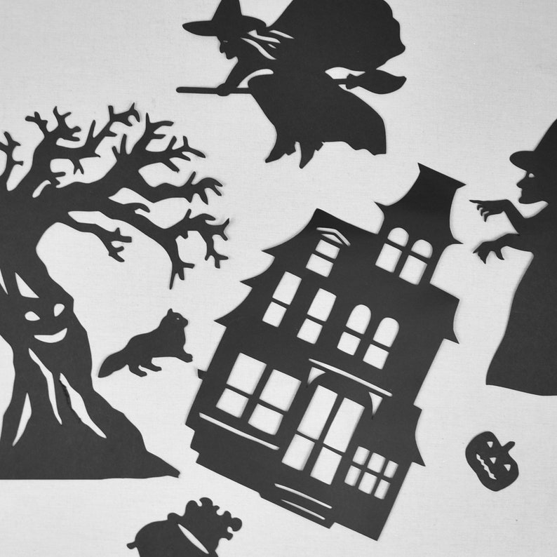 Spooktacular Halloween Shadow Puppet Set - Etsy