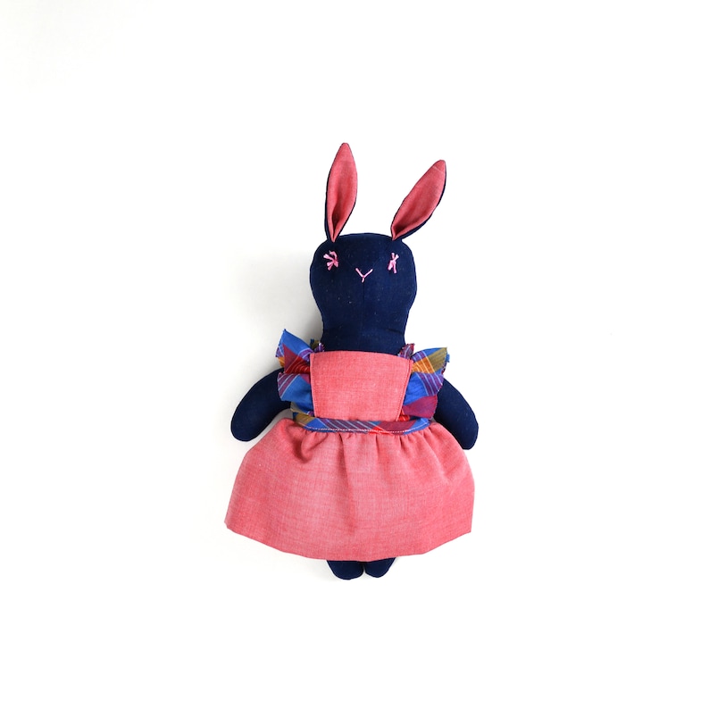 Emma Bunny Heirloom Doll Navy Linen Rabbit Doll en vintage - Etsy France