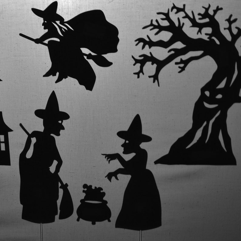 Spooktacular Halloween Shadow Puppet Set | Etsy