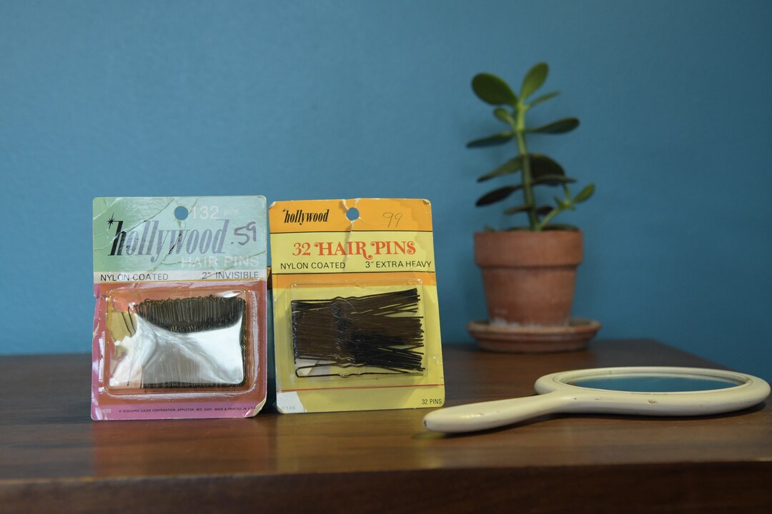 Hollywood Vintage Hair Pins NOS in Box Bobby Pins 2 3 Extra Heavy Nylon ...