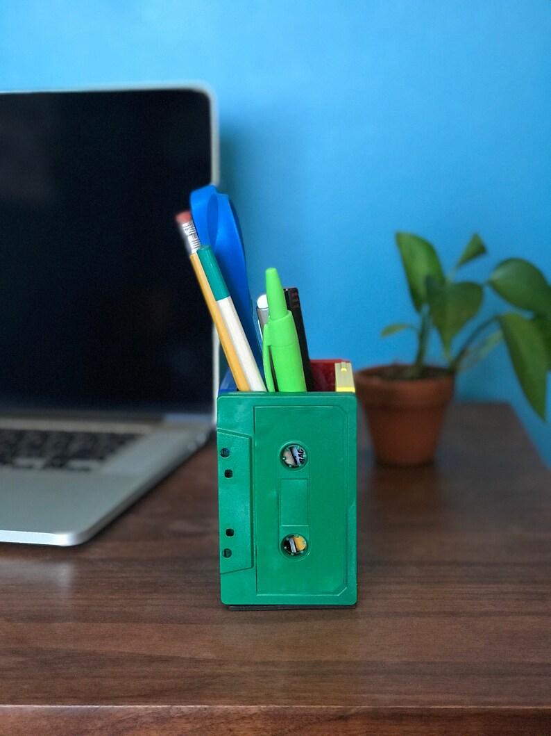 1980's Rubix Cube Inspired Retro Cassette Tape Pen Holder | Coworker ...