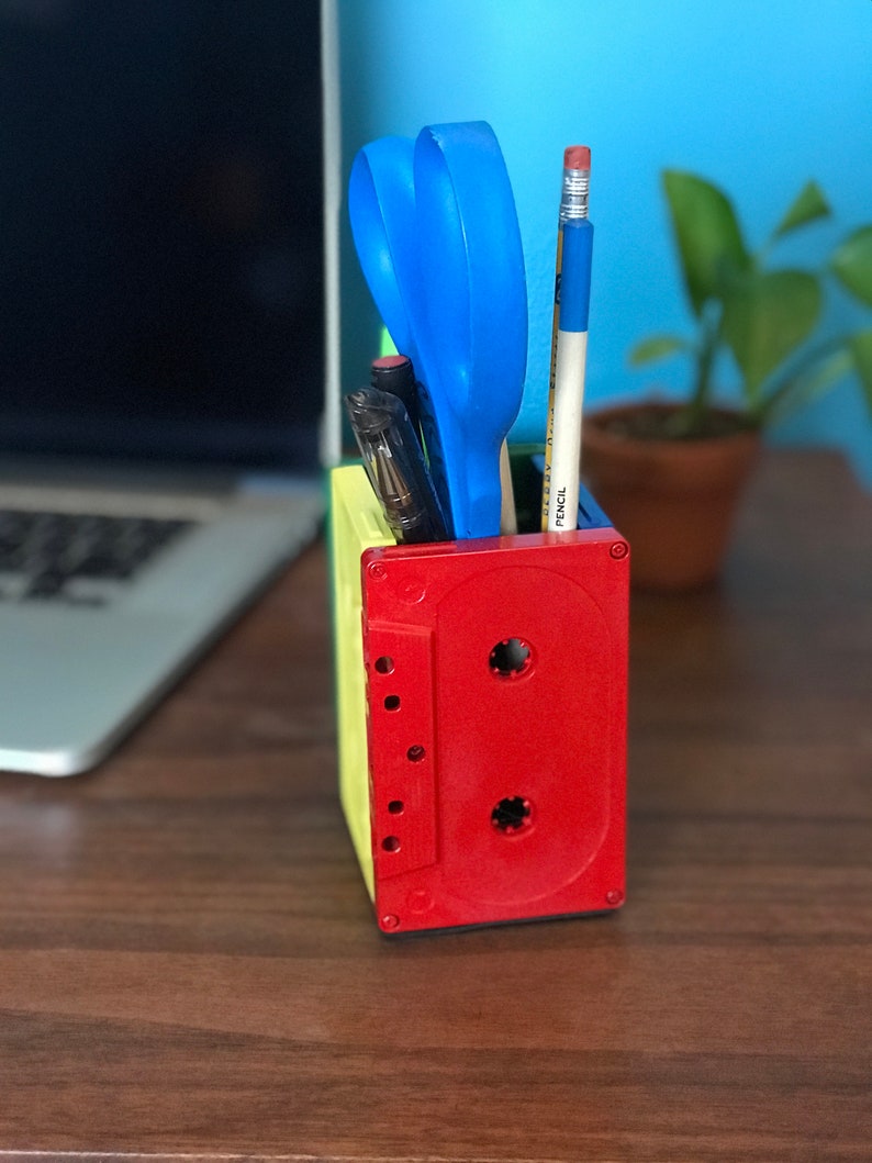 1980's Rubix Cube Inspired Retro Cassette Tape Pen Holder - Etsy