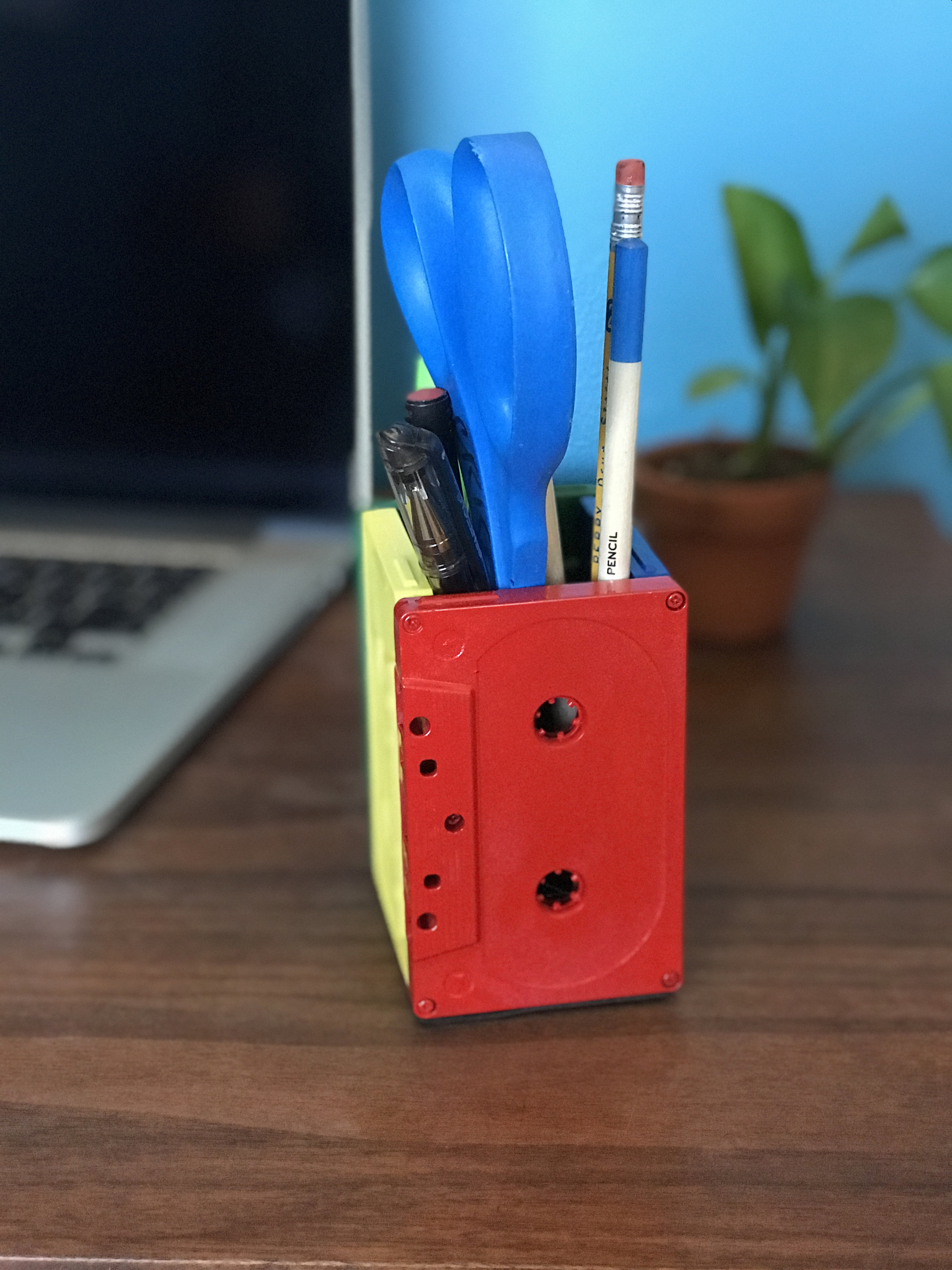 1980's Rubix Cube Inspired Retro Cassette Tape Pen Holder | Etsy