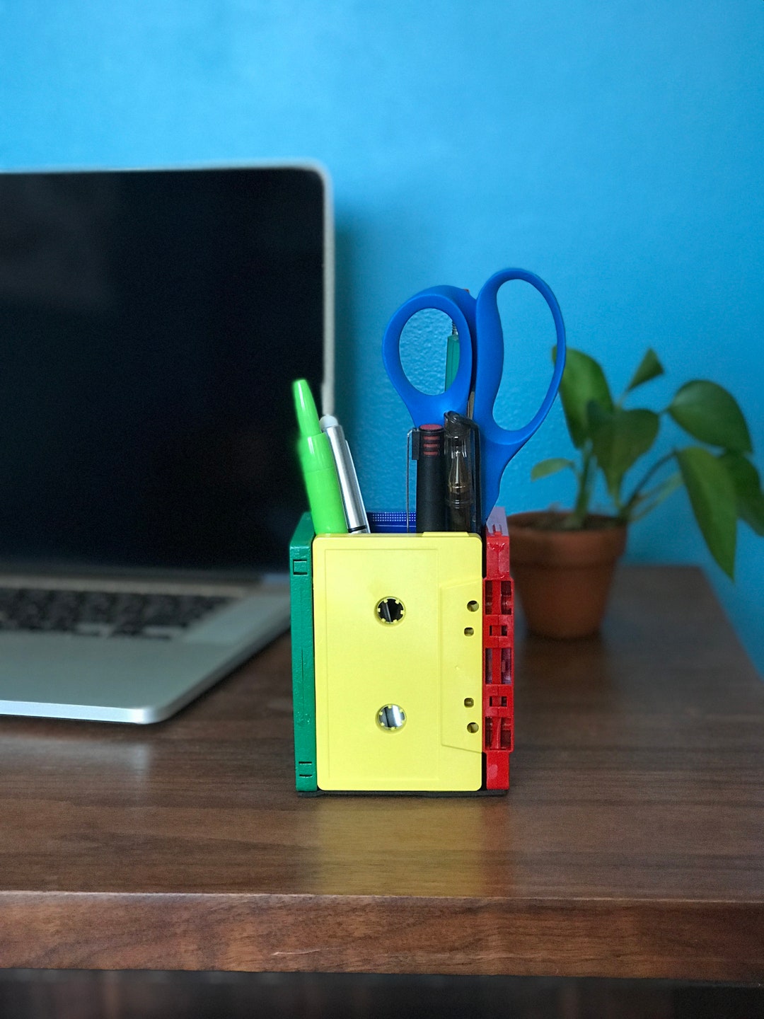1980's Rubix Cube Inspired Retro Cassette Tape Pen Holder | Coworker ...