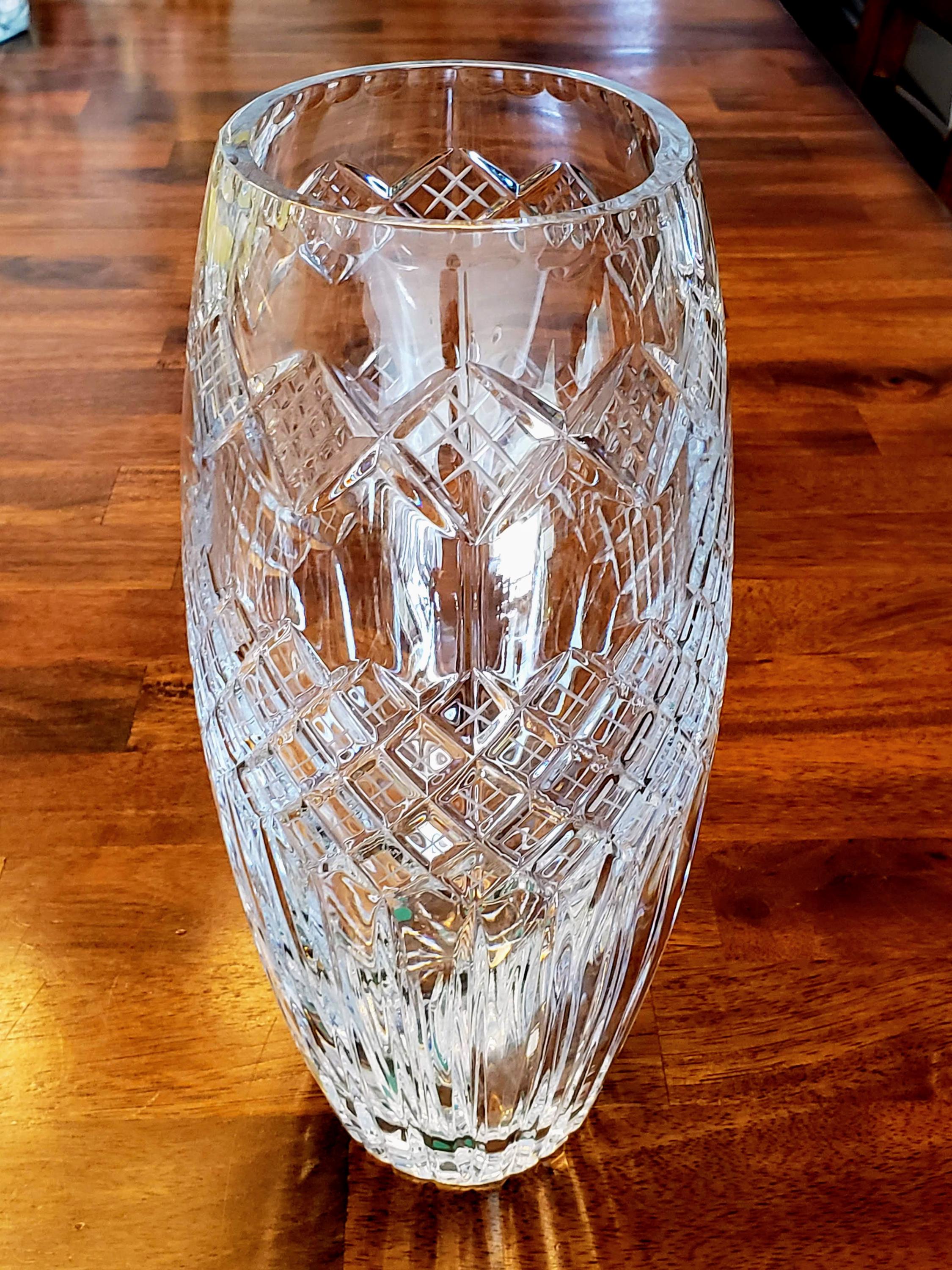 10 Tall Imperlux Hand Cut Oval Crystal Vase 24% Lead Crystal - Etsy