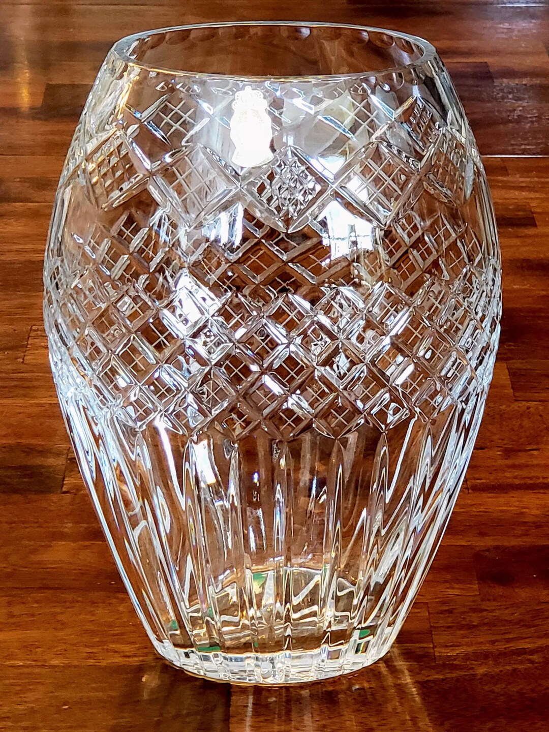 10 Tall Imperlux Hand Cut Oval Crystal Vase 24% Lead Crystal - Etsy