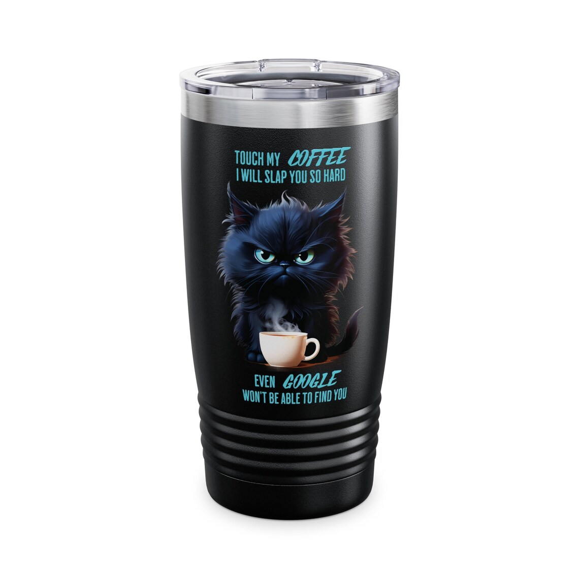 Cat Ringneck Tumbler, 20oz, Funny Cat Coffee Tumbler, Cat Travel Mug ...