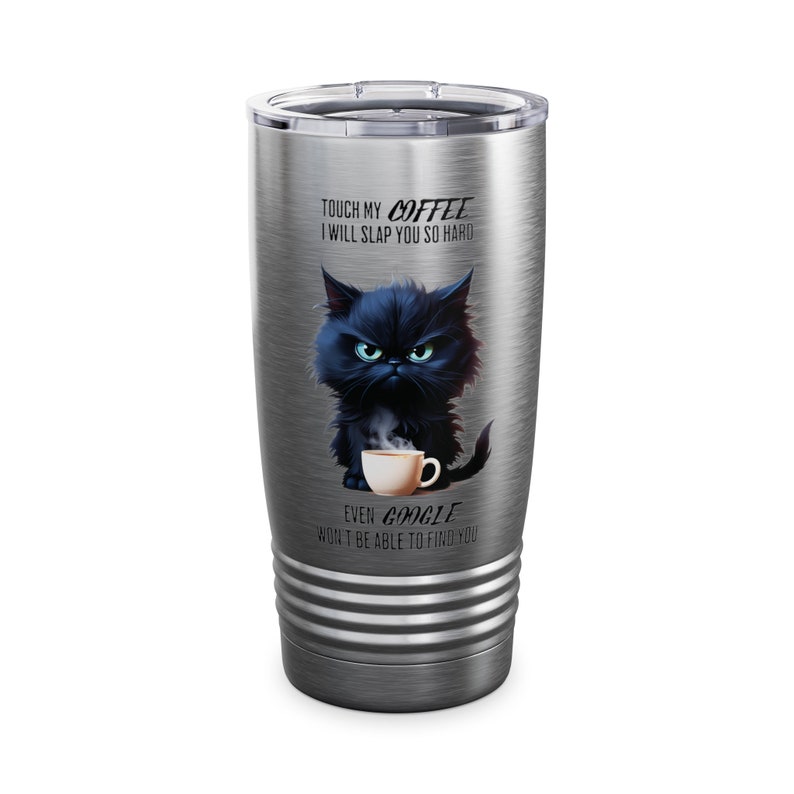 Cat Ringneck Tumbler, 20oz, Funny Cat Coffee Tumbler, Cat Travel Mug ...