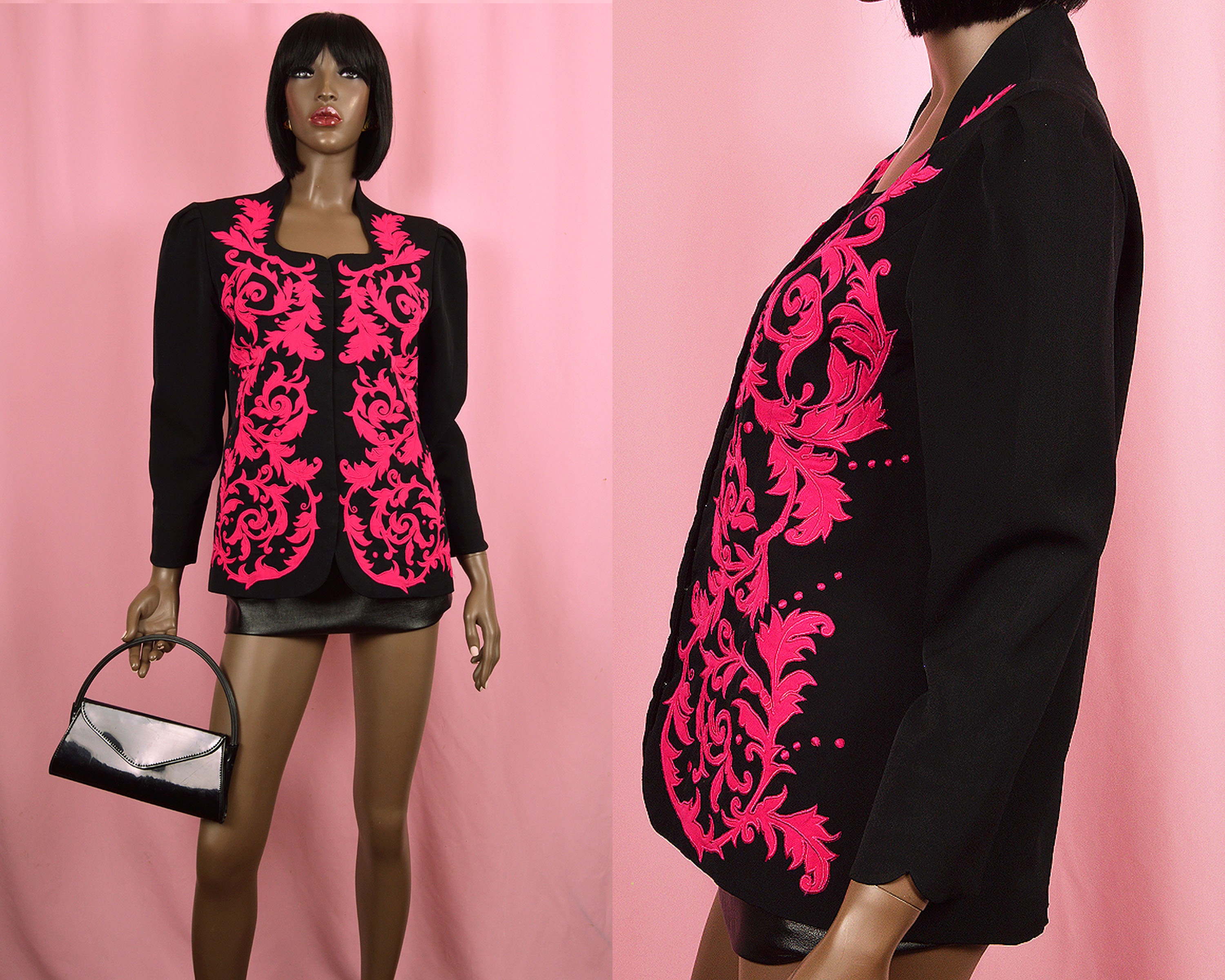 Hot Pink Blazer Jacket VINTAGE 1990's Blazer 90's Jacket 90's Coat Hot ...