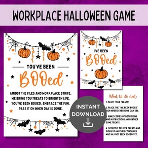 You've Been Booed Printable Office Game, Boo Basket, Halloween Boo Kit ...