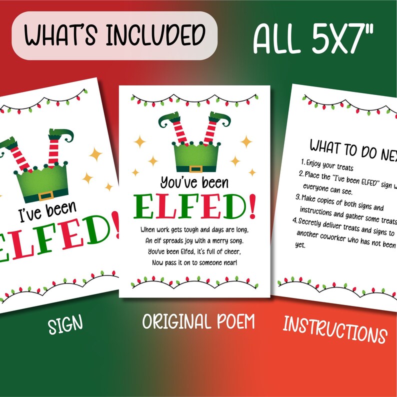 You've Been Elfed Printable Christmas Office Game, Elf Basket ...