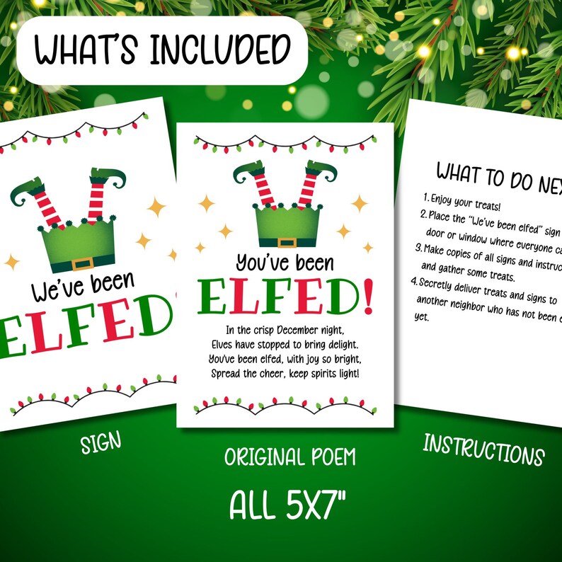 You've Been Elfed Printable, Elf Basket, Christmas Elf Kit ...