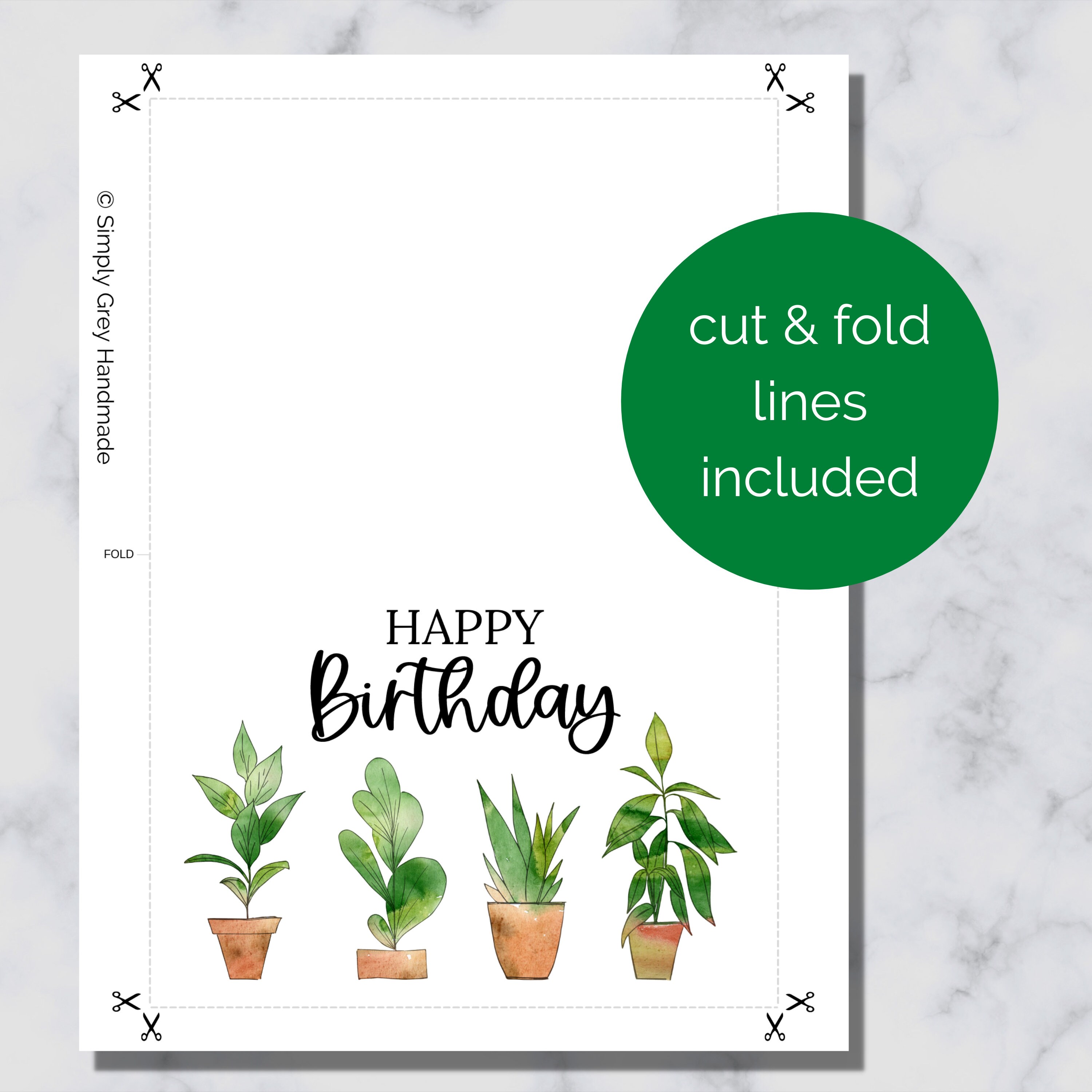 Plant Lover Birthday Card, Printable Greeting Card, Birthday Card Plant ...