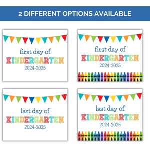 First Day of Kindergarten Printable Sign - Last Day of School Sign ...