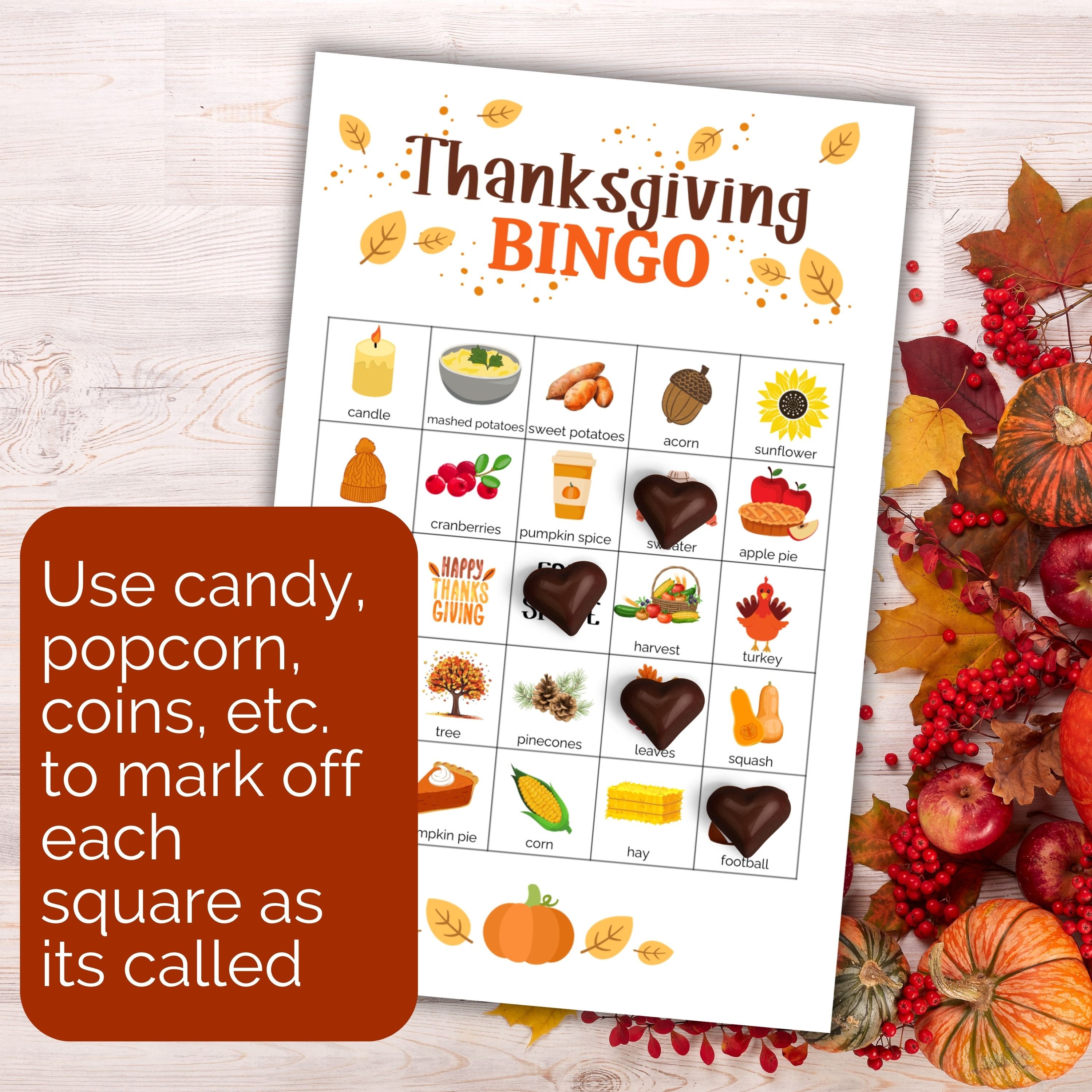 Thanksgiving Bingo Printable, Thanksgiving Party Game, 30 Fall Bingo ...