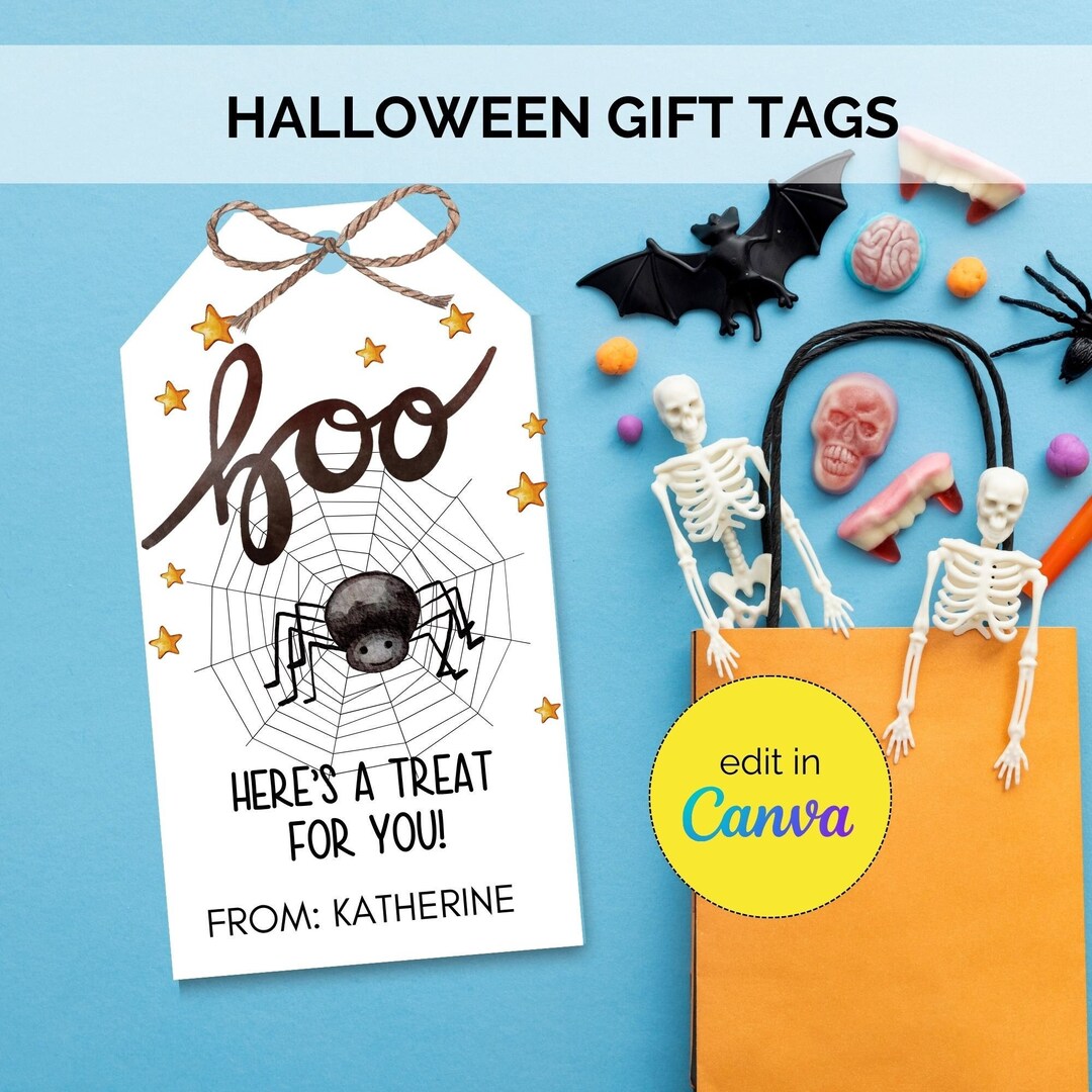 Editable Boo Halloween Tags - Printable Halloween Gift Tags - Party ...