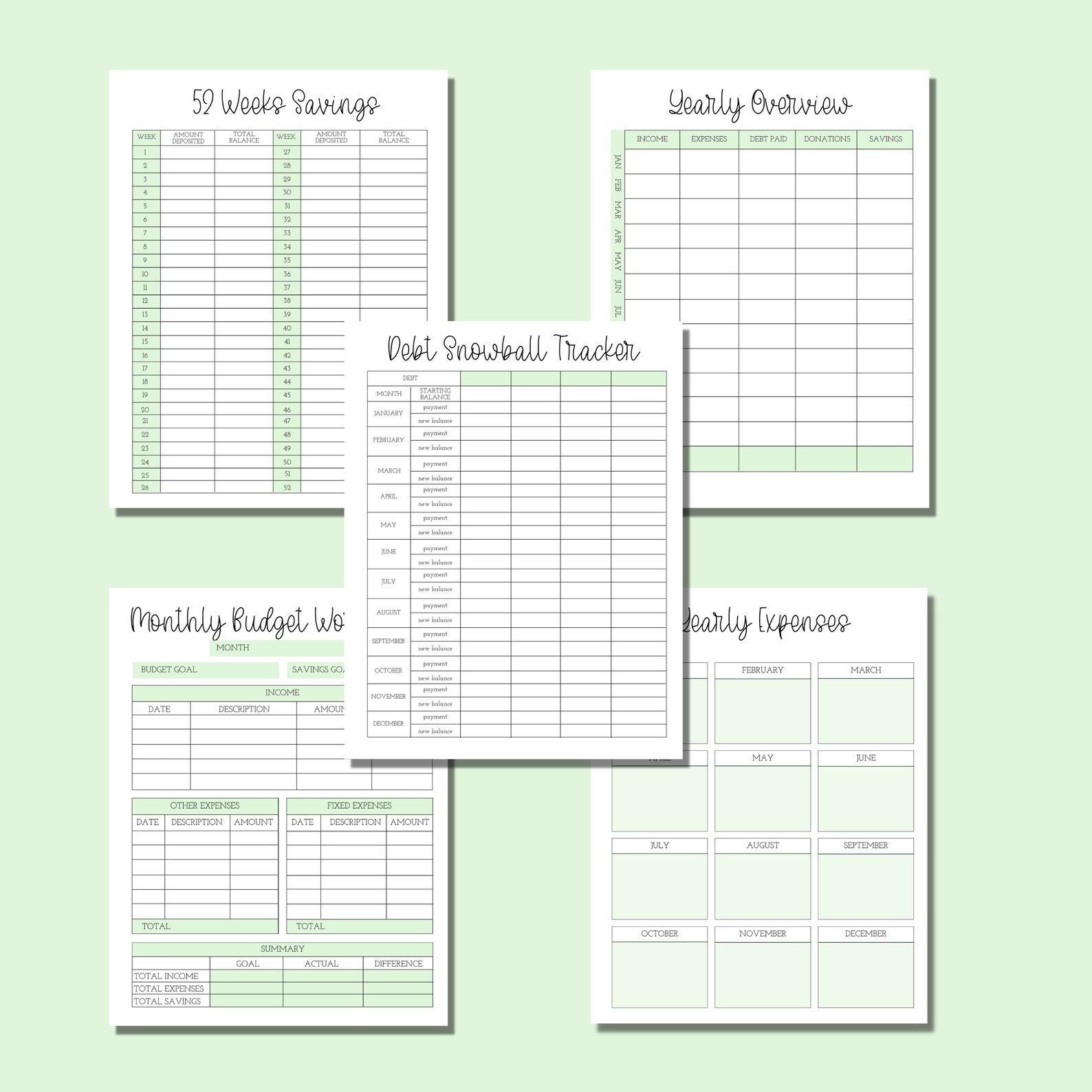 Finance Planner Printable, Financial Planner Bundle, Budget Printable ...