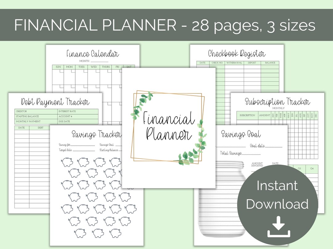 Finance Planner Printable, Financial Planner Bundle, Budget Printable ...