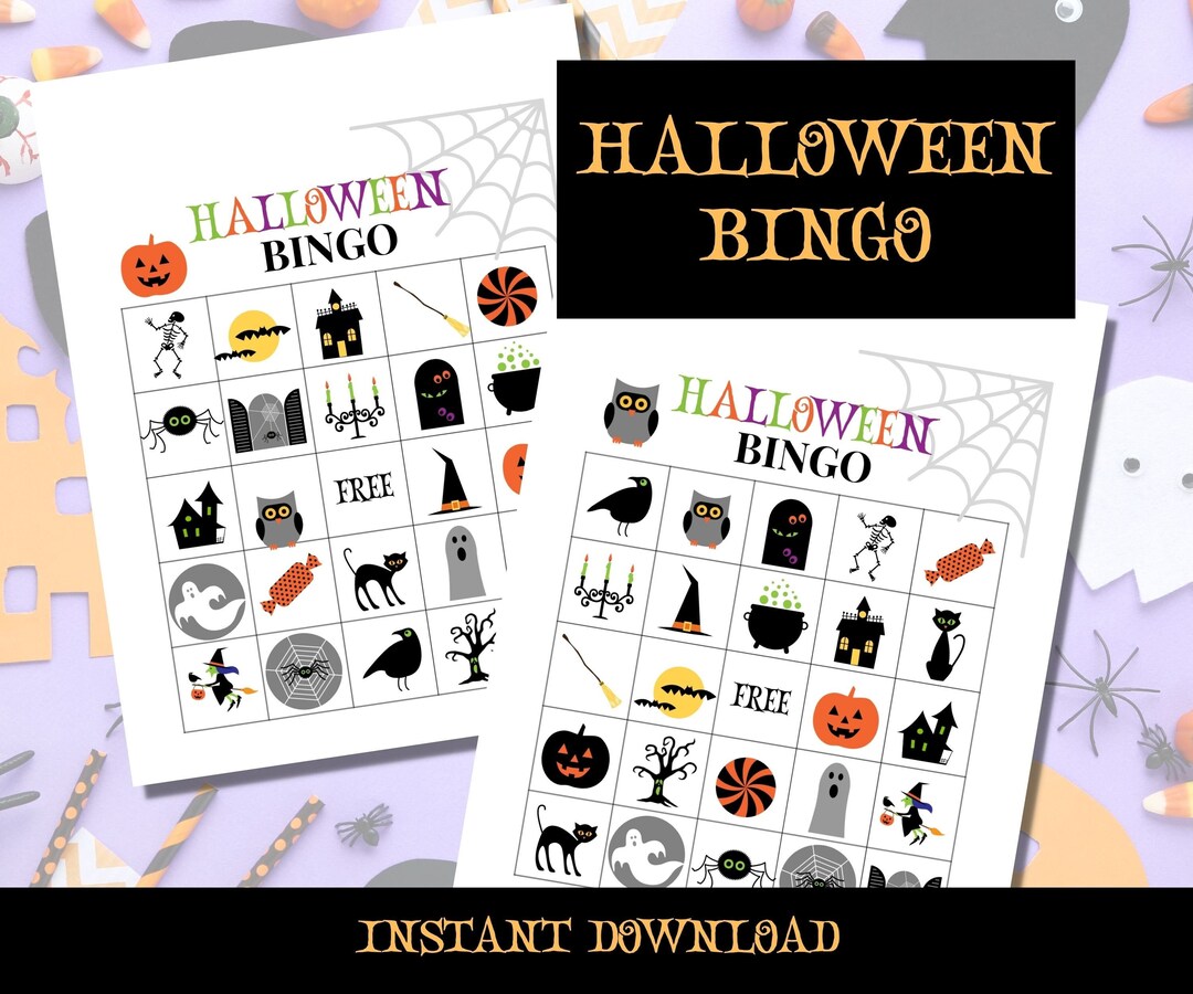 Halloween Bingo Printable, Halloween Party Game, Preschool Halloween ...