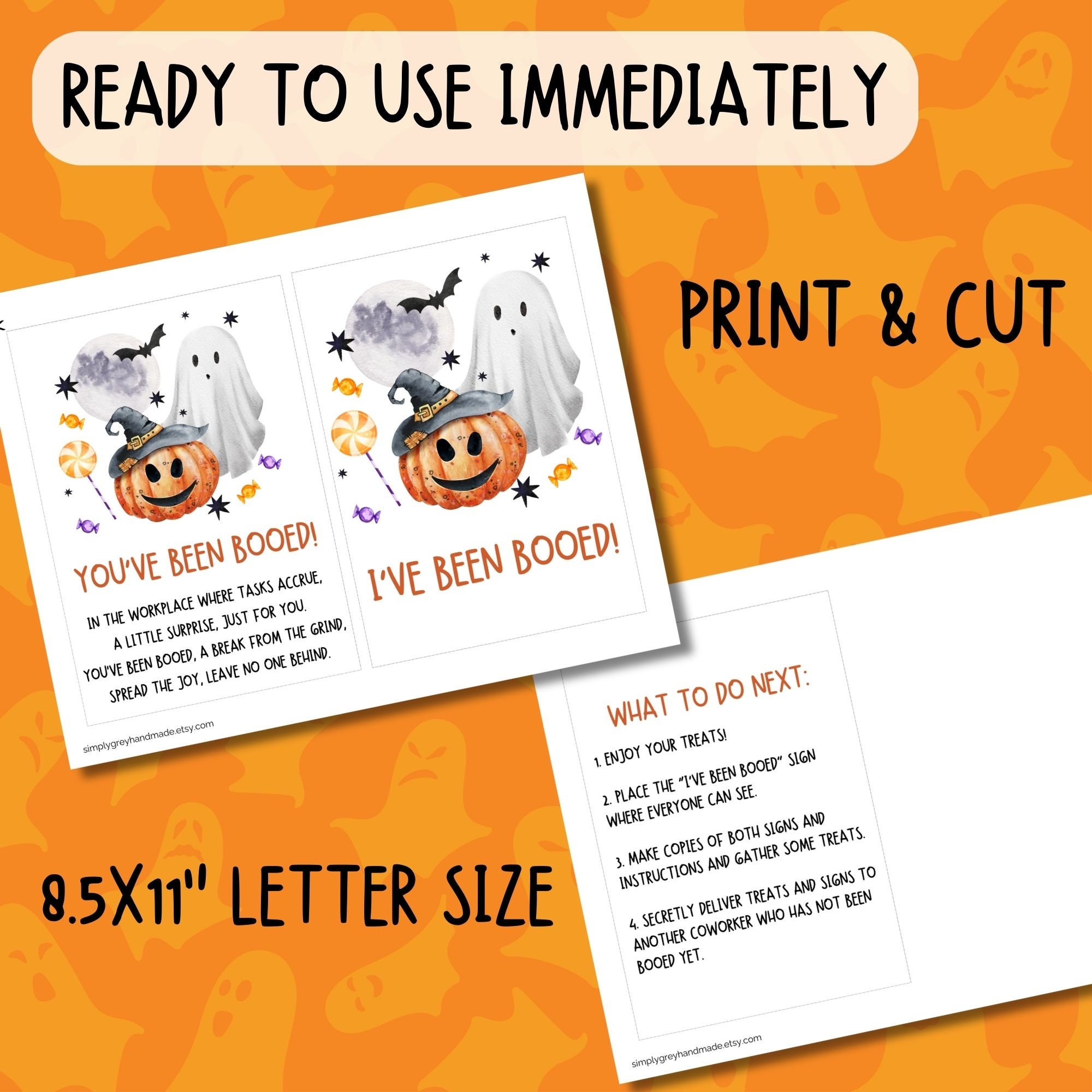 You've Been Booed Printable Office Game, Boo Basket, Halloween Boo Kit ...