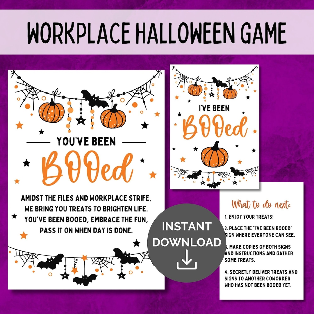 You've Been Booed Printable Office Game, Boo Basket, Halloween Boo Kit ...