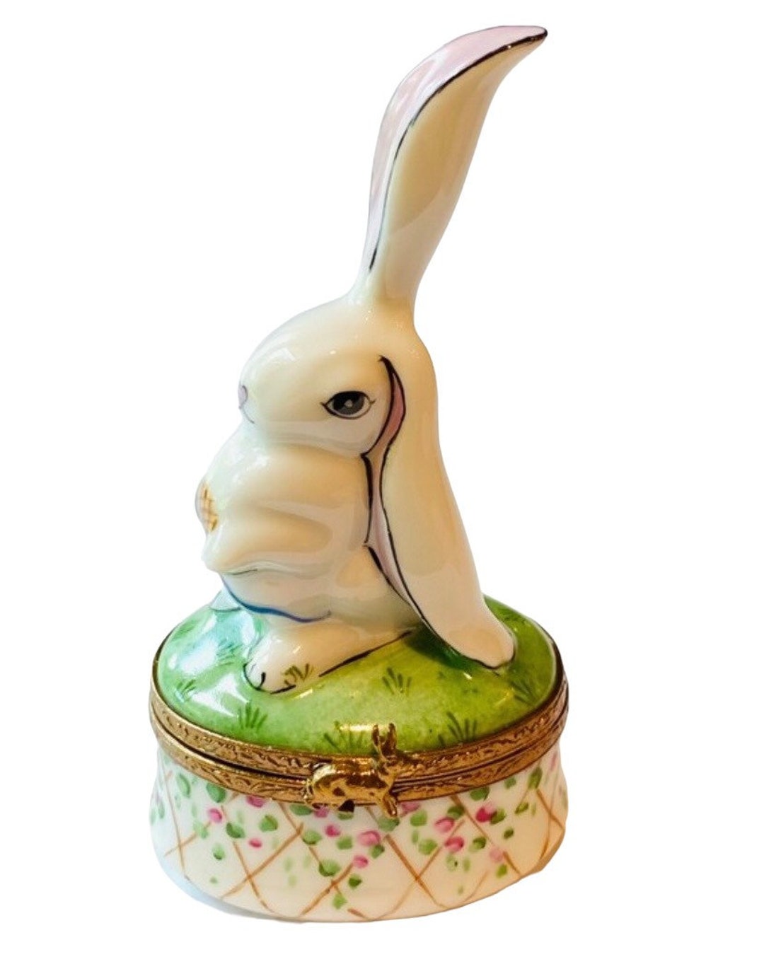 Limoges Box…bunny Rabbit With Ear Up…retired...mint - Etsy