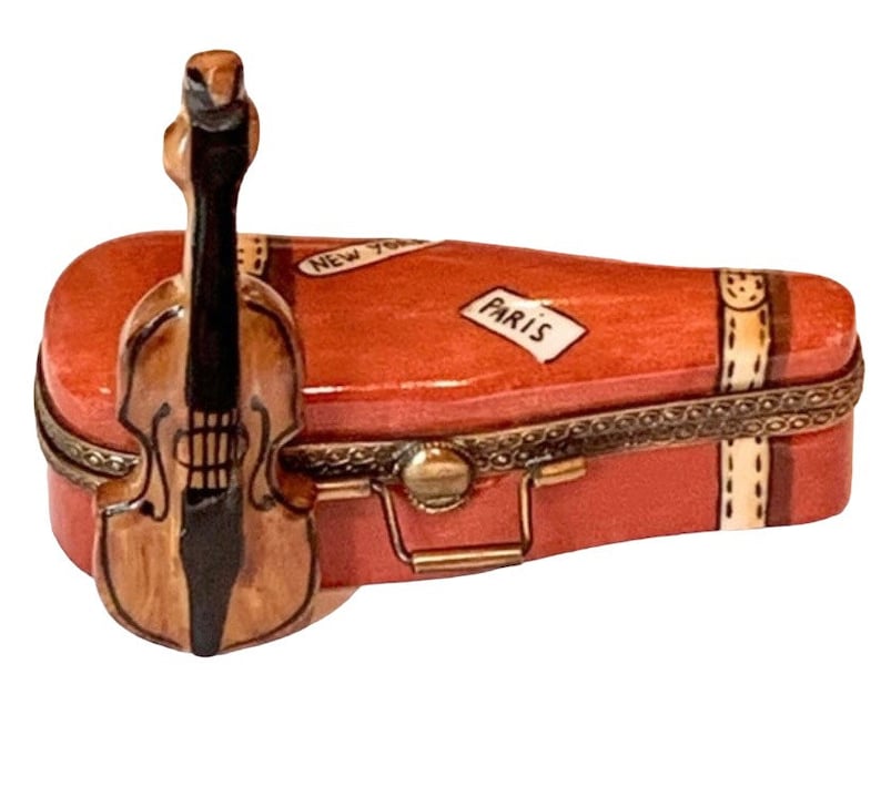 Violin With Case Limoges Box…retired...mint - Etsy