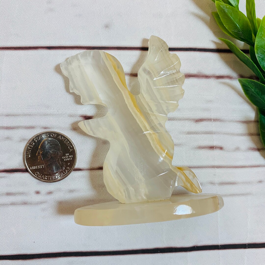 White Onyx Prayer Angel Figure, Alter Decor - Etsy