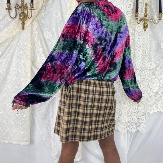 Vintage Velvet Rainbow Cardigan with Button and Loop … - Gem
