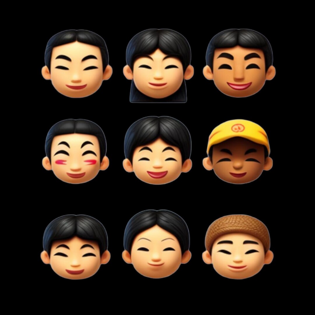 Asian Face Emotes, Asian American Emotes, Clip Art, Happy Faces, People ...