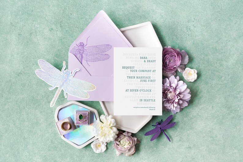 Dana and Brady Custom Wedding Invitation Set, SAMPLE: Colorful and Bold ...