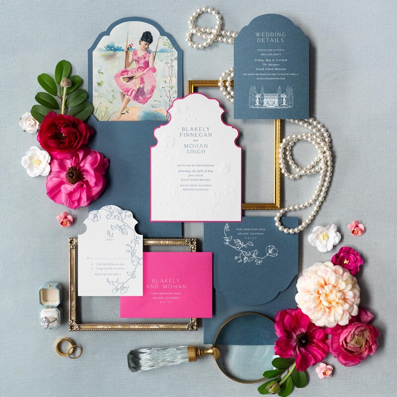 Embossed Wedding Invitations - Etsy