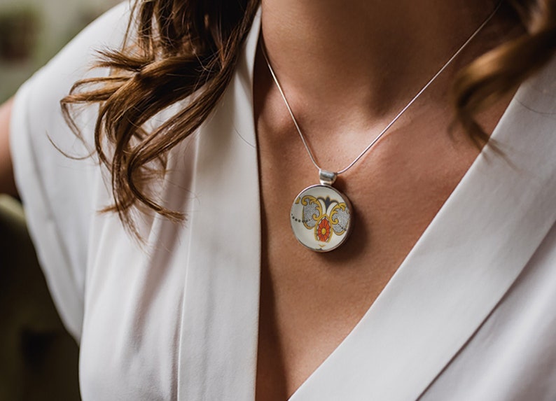 Ninth Anniversary Gift Old Pottery Pendant Handmade Jewelry - Etsy