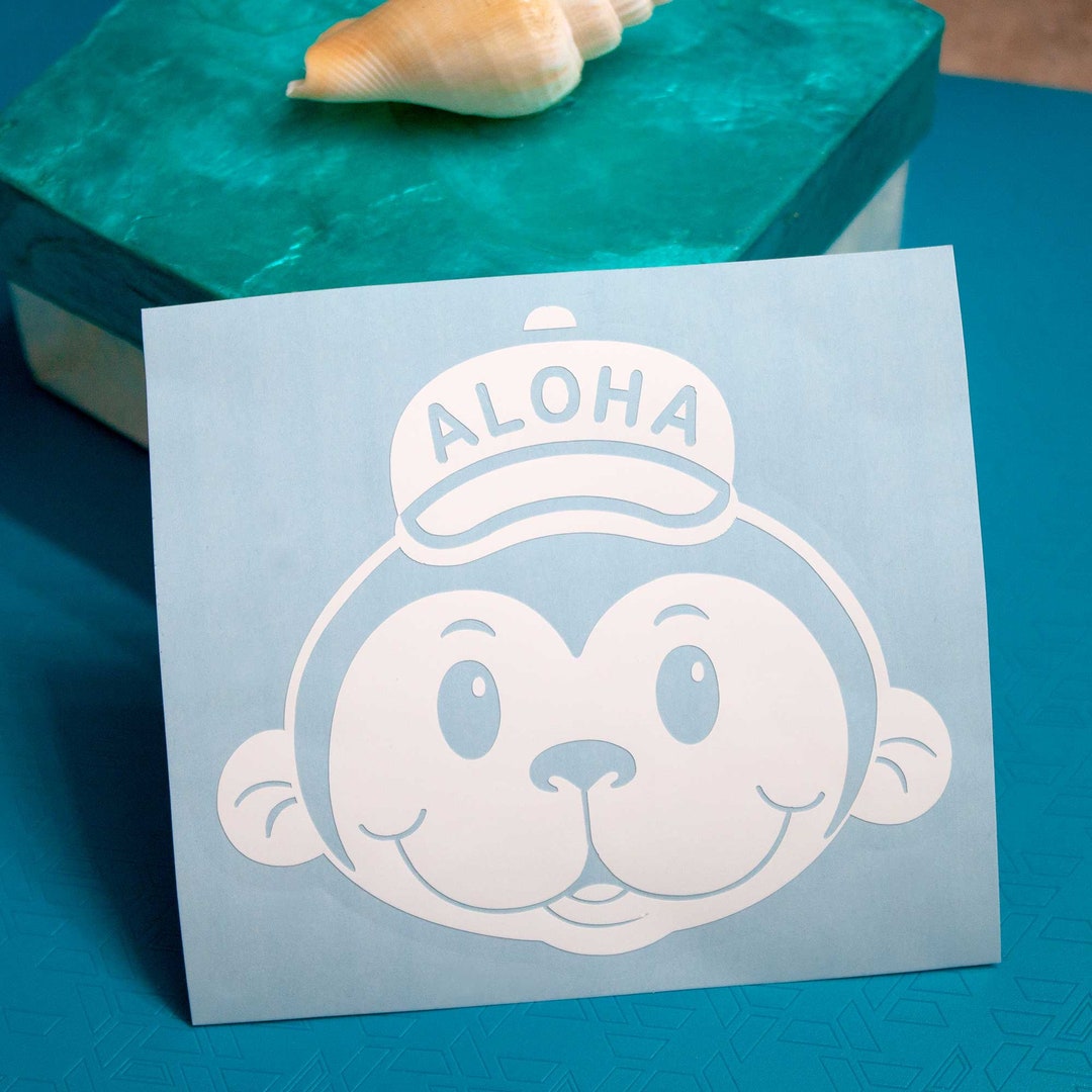 Aloha Monkey Face Boy Vinyl Sticker Decal Waterproof - Baseball Hat ...
