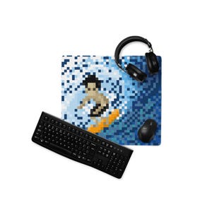 Rad Pixel Art Surfer - Large Gaming Mouse Pad, 18 X 16 - Surfing ...