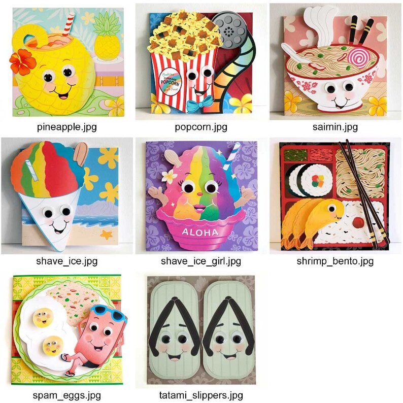 Hawaiian Greeting Card and Snack Box Gift Set Note Cards, Shave Ice ...