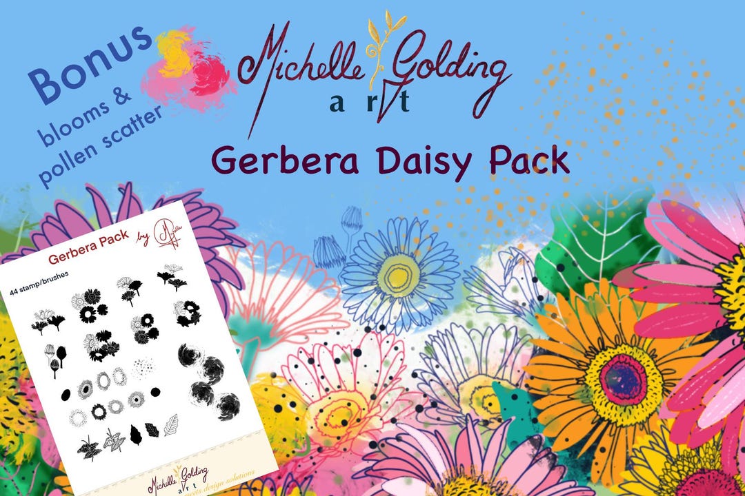 Procreate Gerbera Daisy Brush Pack - 44 Stamp/brushes - Etsy