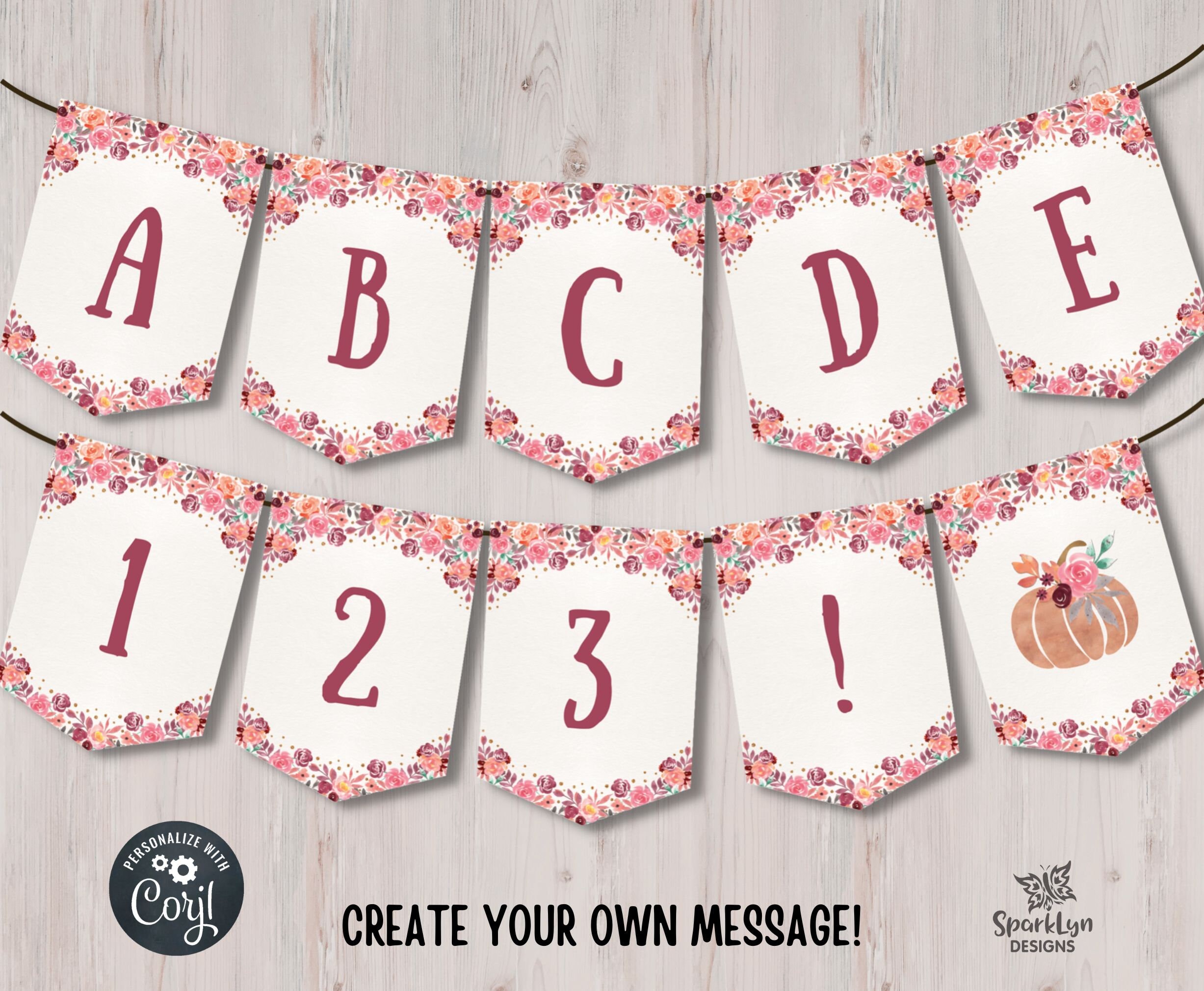 EDITABLE Little Pumpkin Birthday Banner, Boho Fall Autumn Pumpkin Girl ...