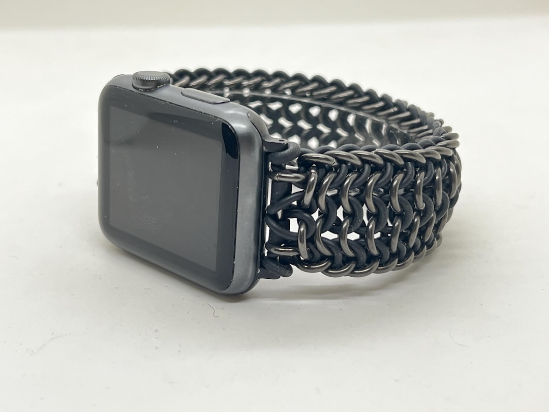 Frigg-black Titanium Chain Maille Watch Band, for Apple Iwatch and ...
