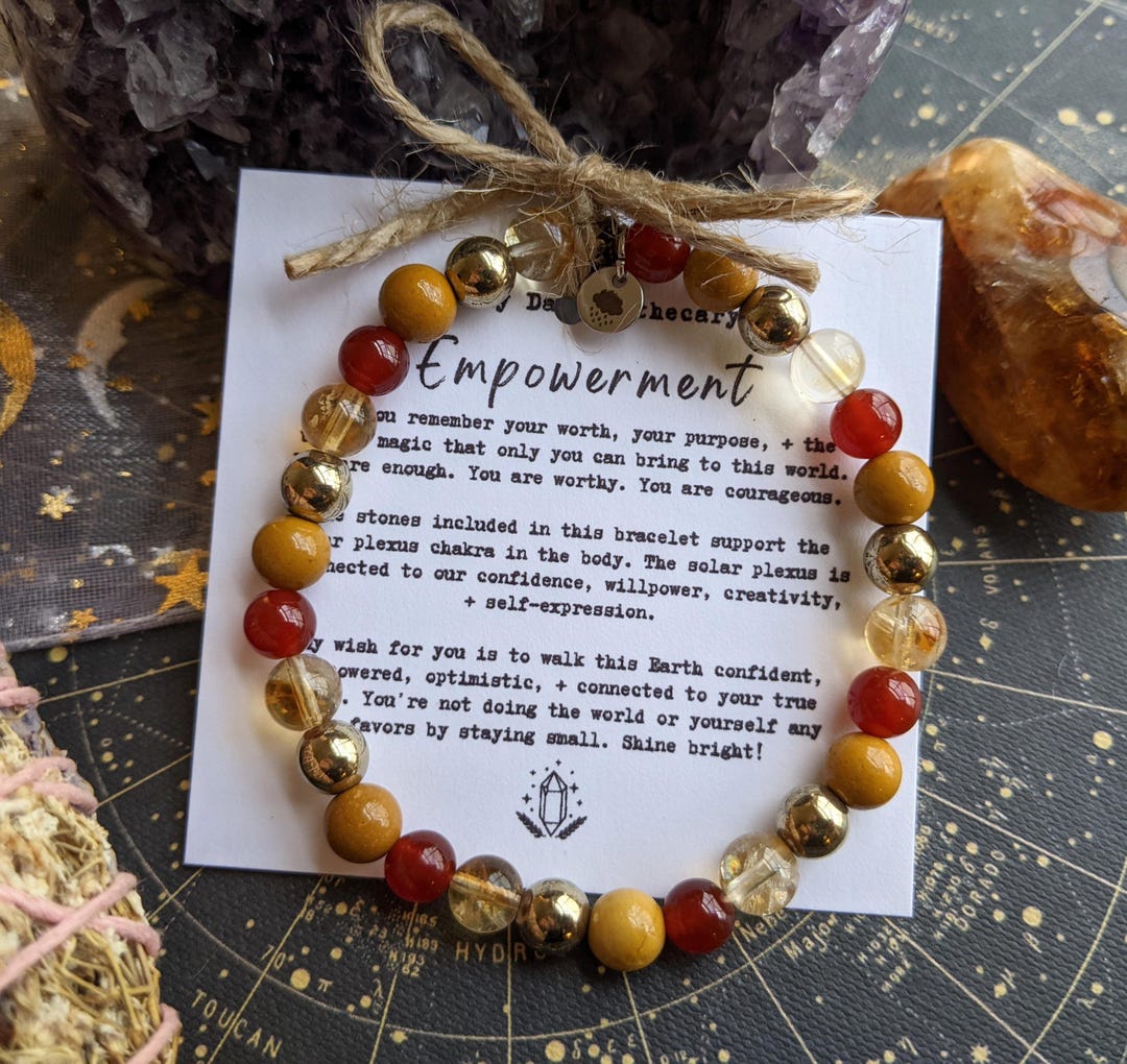 The Empowerment Bracelet: 6mm Carnelian, Mookaite Jasper, Titanium ...