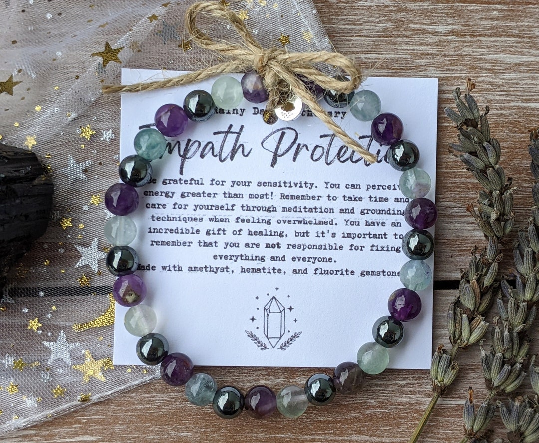 Empath Protection Bracelet 6mm Gemstone Bracelet Emotional - Etsy