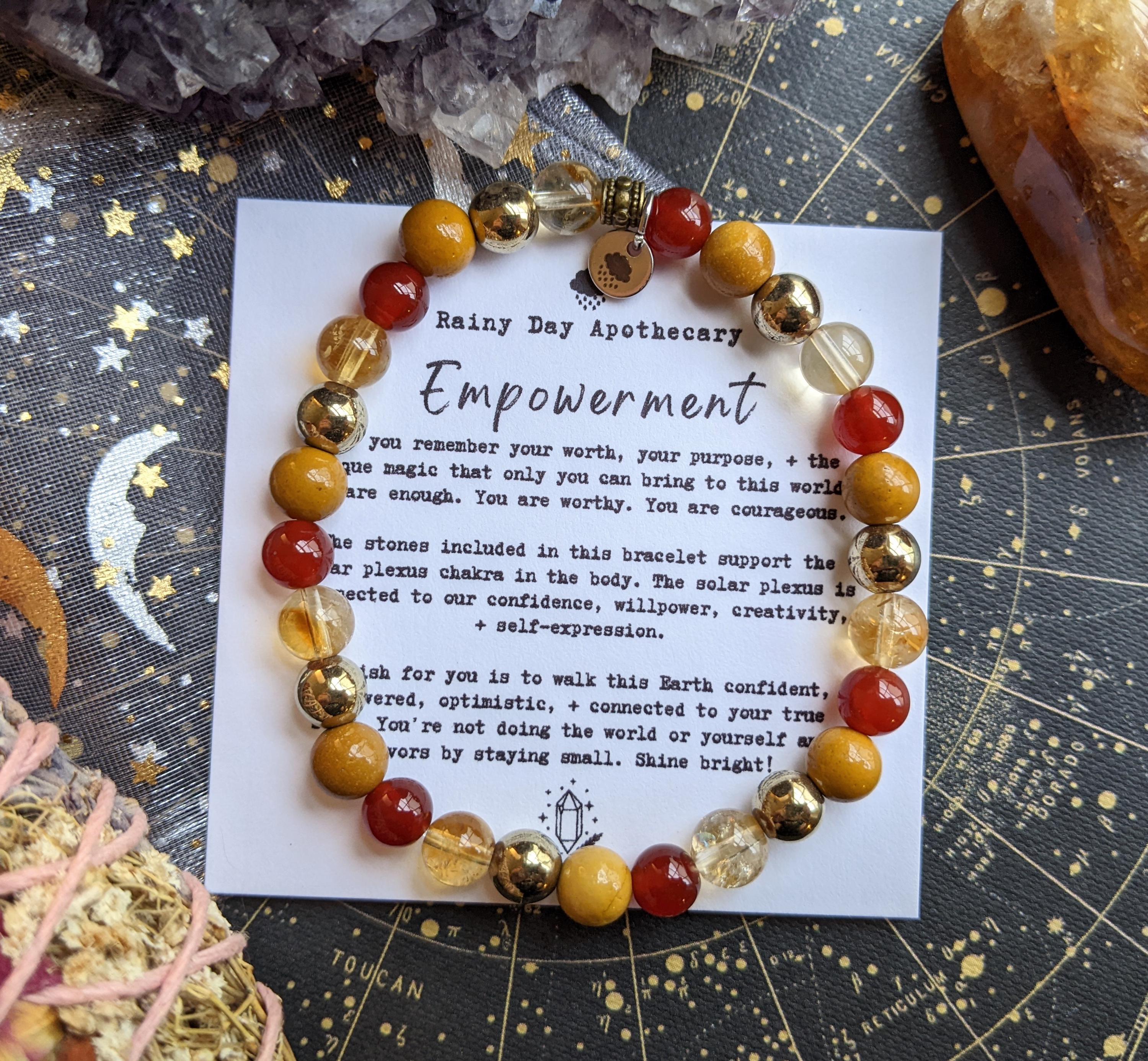 The Empowerment Bracelet: 6mm Carnelian, Mookaite Jasper, Titanium ...
