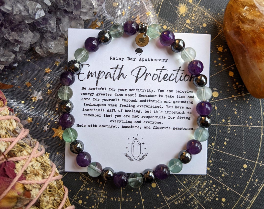 Empath Protection Bracelet | 6mm Gemstone Bracelet | Emotional Support ...