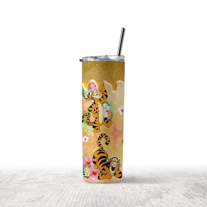Cartoon Tiggers 20oz Skinny Tumbler Sublimation Design Tumbler Png ...