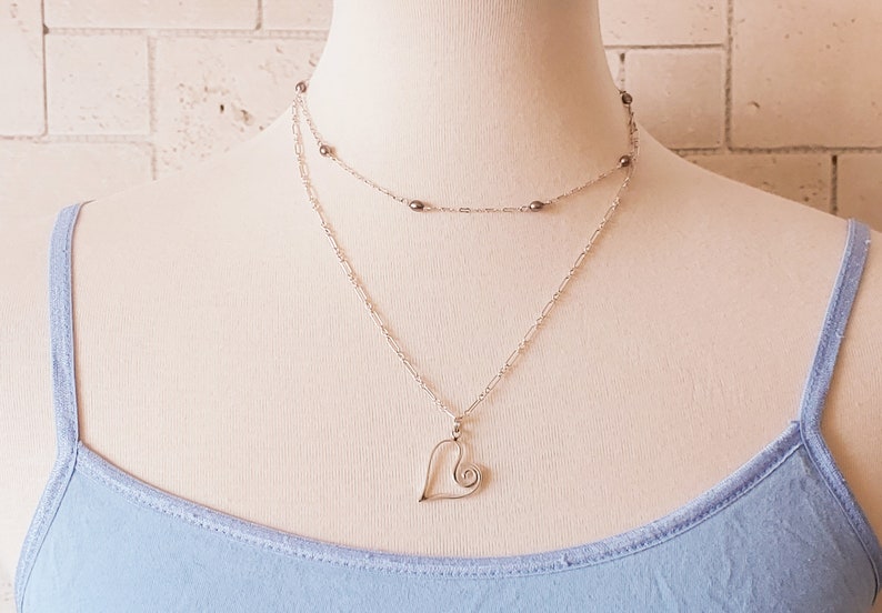 Heart Pendant Necklace - Etsy