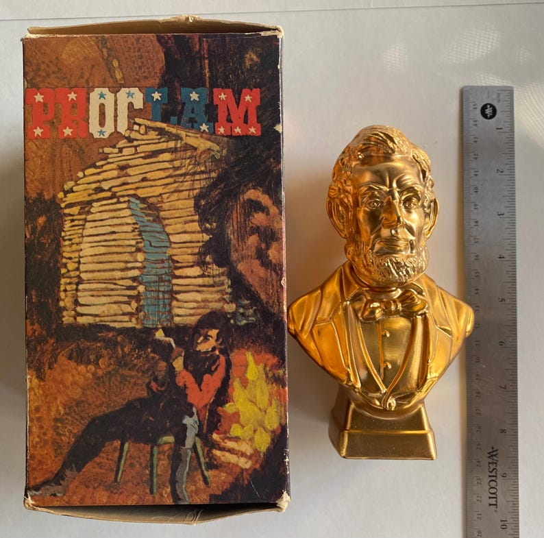 Vintage 1979 Rare Gold Abraham Lincoln Avon Decanter With Original Box - Etsy
