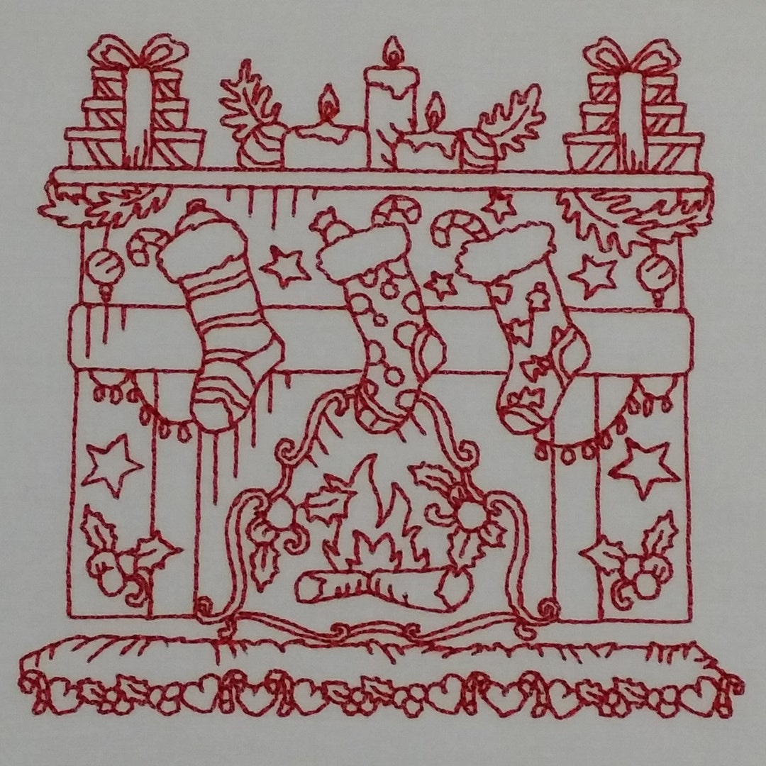 Redwork Christmas Blocks- Machine Embroidery Designs. Perfect for the ...