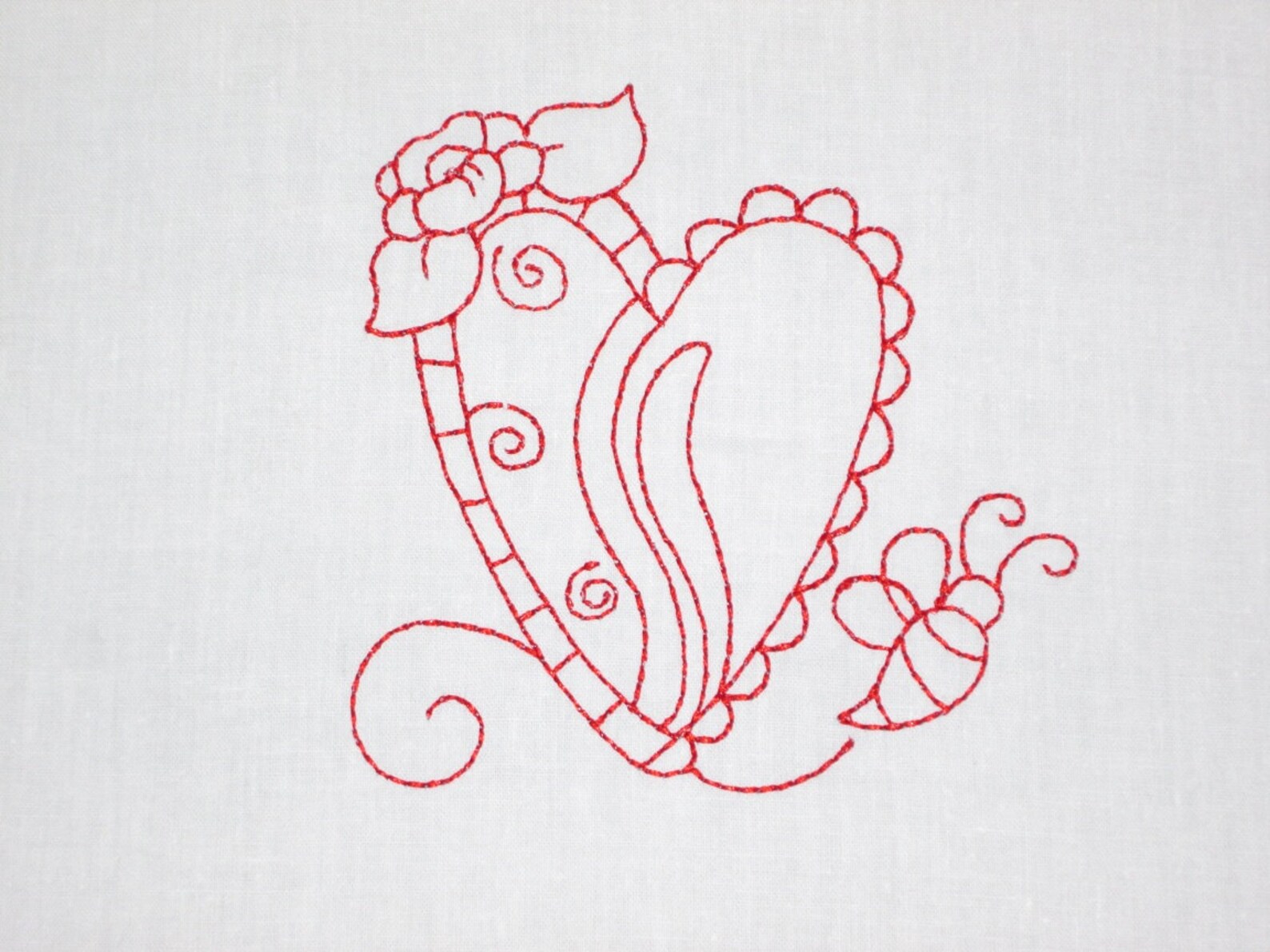 Redwork/bluework Hearts & Bugs - Machine Embroidery Designs. These ...