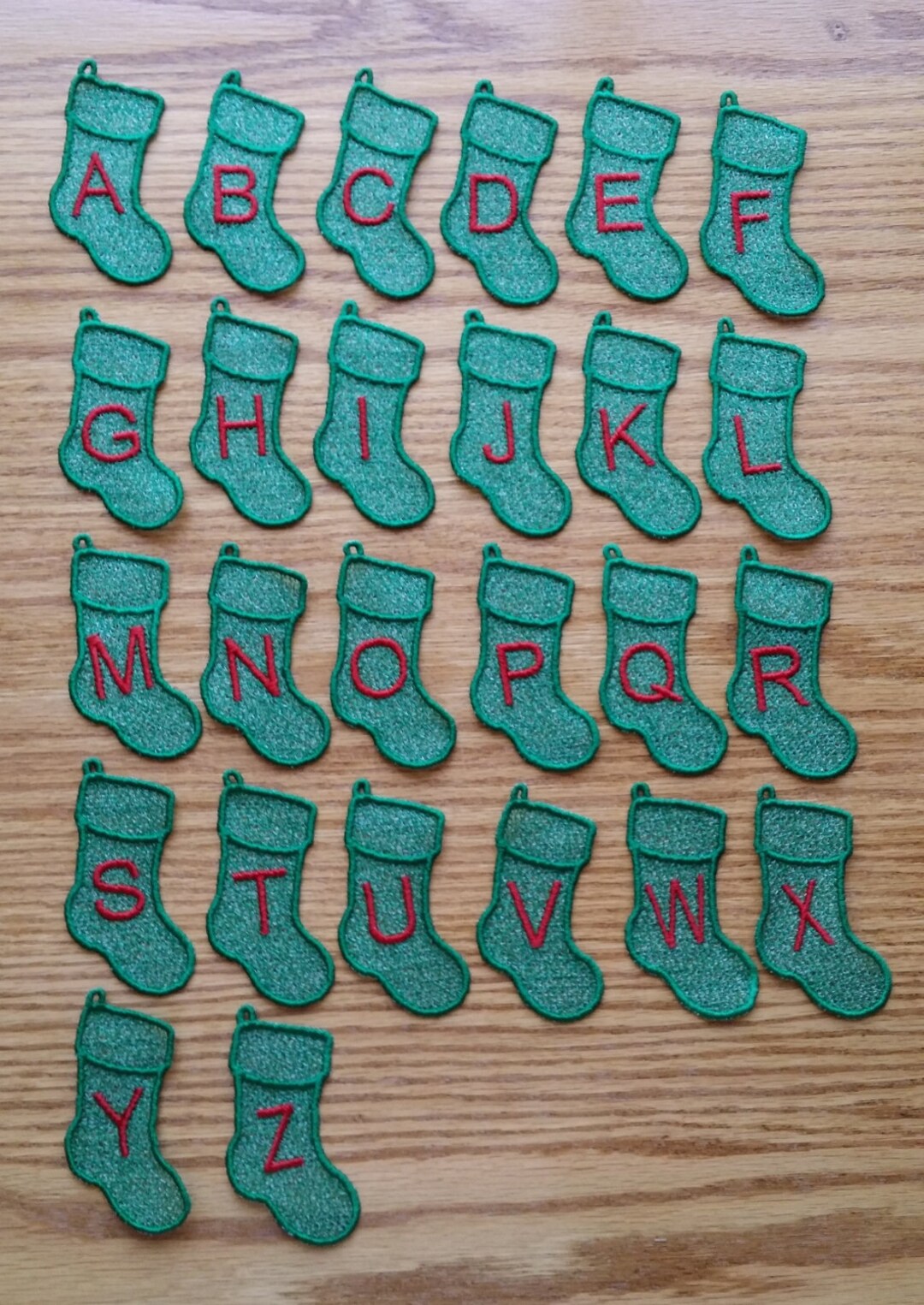 Freestanding Lace Alphabet Sock Ornaments. in the Hoop Project. Fits a ...