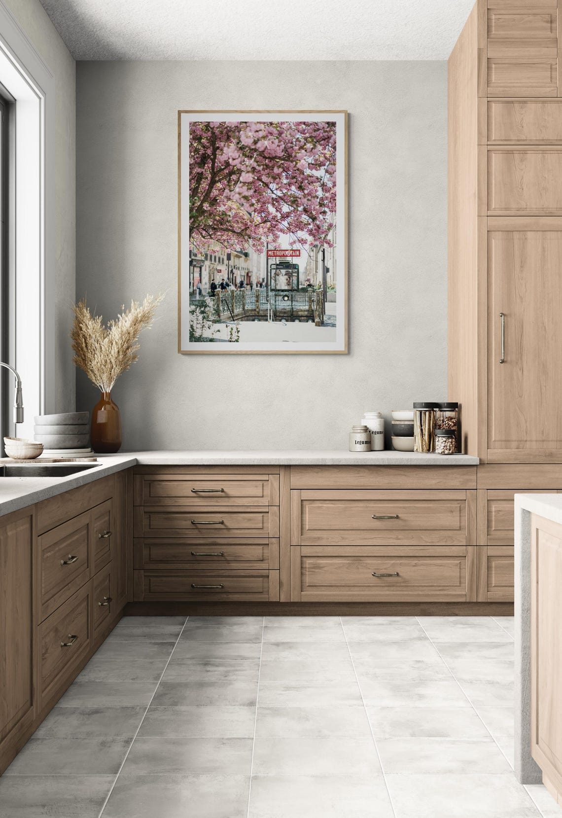 Paris Metro Photography Print – Spring Cherry Blossoms, French Wall Art ...